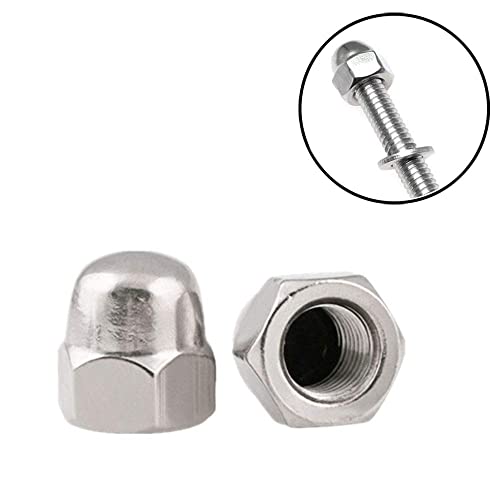 TAODAN 10pcs 1/4-20 Stainless Steel Hex Acorn Cap Nut Decorative Round Head Cover Dome Nuts