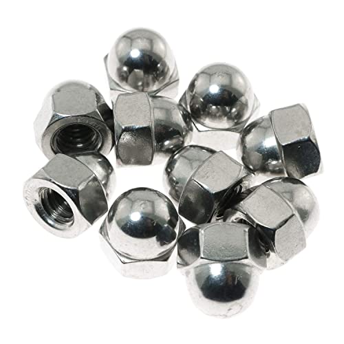 TAODAN 10pcs 1/4-20 Stainless Steel Hex Acorn Cap Nut Decorative Round Head Cover Dome Nuts