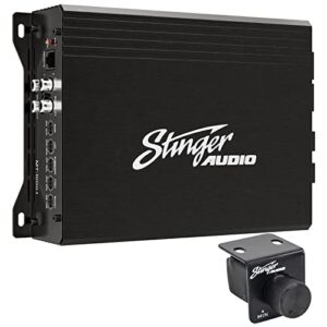 stinger audio mt10001 monoblock class d mosfet power supply amplifier with remote subwoofer level control,1000 watts rms.