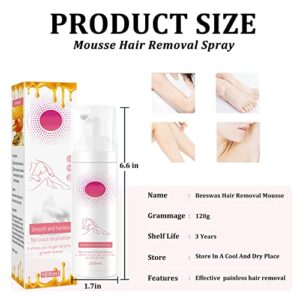 Beeswax Hair Removal Mousse, Mousse Hair Removal Spray, Gentle Beeswax Hair Removal Honey Mousse Spray Moisturizing Hair Removal Spray for Women