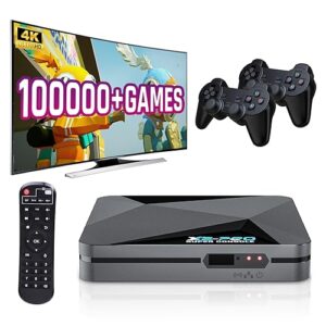 retro game console super console x2 pro built-in 100000+ games, 4k tv/av output emulator console, video game console support 60+ emulators s905x2, emuelec 4.5/android 9.0/coree 3 system in one(256g)