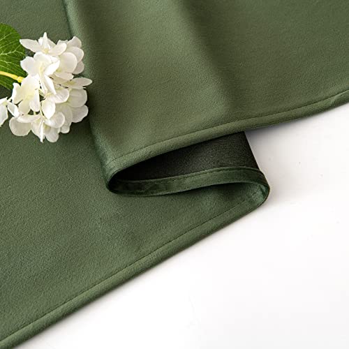 EMEMA Olive Green Velvet Curtains 84 inches - Elegent Velvet Curtains Window Drapes Grommet Thermal Insulated Room Darkening Home Decoration for Living Room Bedroom W52 x L84, 2 Panels