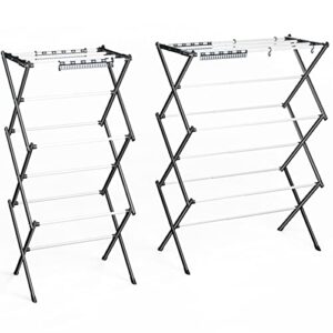 foldable drying rack clothing, clothes drying rack folding indoor, laundry drying rack - 40" x 28.8" x 14.2", space saving indoor&outdoor, white