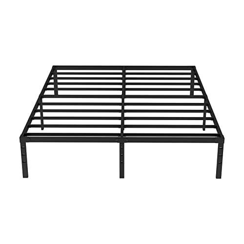 NEW JETO Metal Bed Frame-Simple and Atmospheric Metal Platform Bed Frame, Storage Space Under The Bed Heavy Duty Frame Bed, Durable King Size Bed Frame, 18 Inch, King