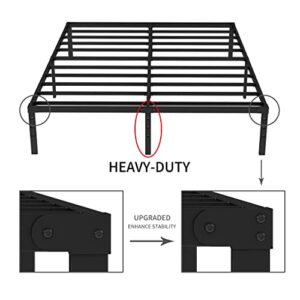 NEW JETO Metal Bed Frame-Simple and Atmospheric Metal Platform Bed Frame, Storage Space Under The Bed Heavy Duty Frame Bed, Durable King Size Bed Frame, 18 Inch, King