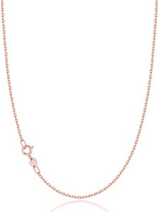 jewlpire 925 sterling silver chain necklace for women girls, 1.3mm cable chain rose gold chain shiny & sturdy women's chain necklaces, 18 inch