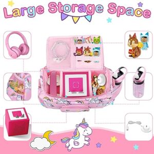 Carrying Case Compatible with Tonies Kids Audio Player Starter Set and Tonies Figures Characters, Carrying Box for Boy Girl, for Audio Player (Pink)