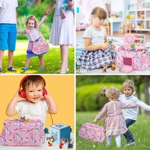 Carrying Case Compatible with Tonies Kids Audio Player Starter Set and Tonies Figures Characters, Carrying Box for Boy Girl, for Audio Player (Pink)