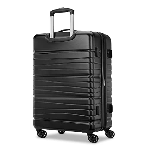 Samsonite Evolve SE Hardside Expandable Luggage with Double Wheels, Bass Black, Large Spinner