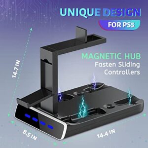 PSVR2 Controller Charging Dock with LED Light， VR Stand Display Your PSVR2， Charging Compatible with PS5 Controller Charger， Playstation VR2 Handle, Charging Cable, Seat Charger