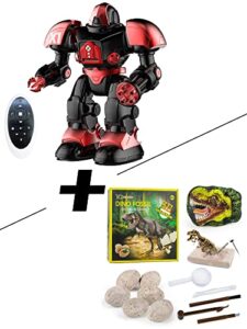 dinosaur fossil digging kit for kids& remote control robot toys, rc robot for kids