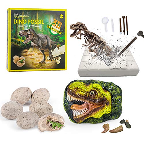 Dinosaur Fossil Digging Kit for Kids& Remote Control Robot Toys, RC Robot for Kids