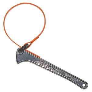 klein tools s12hb strap wrench, adjustable grip-it strap wrench adjusts 1-1/2 to 5-inch, 12-inch handle