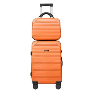 feybaul luggage set 2pcs suitcase pc+abs carry on luggage with spinner wheel