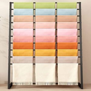 freestanding clothing organizer scarf rack, commercial garment rack pants hanger shawl organizer, space-saving metal pipe shelf retail display stands, flower wrapping paper holder tie belt rack