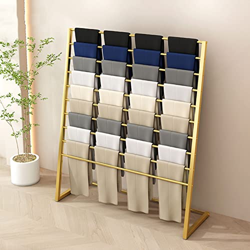 Freestanding Clothing Organizer Scarf Rack, Commercial Garment Rack Pants Hanger Shawl Organizer, Space-Saving Metal Pipe Shelf Retail Display Stands, Flower Wrapping Paper Holder Tie Belt Rack