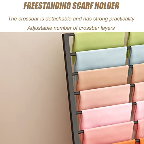 Freestanding Clothing Organizer Scarf Rack, Commercial Garment Rack Pants Hanger Shawl Organizer, Space-Saving Metal Pipe Shelf Retail Display Stands, Flower Wrapping Paper Holder Tie Belt Rack