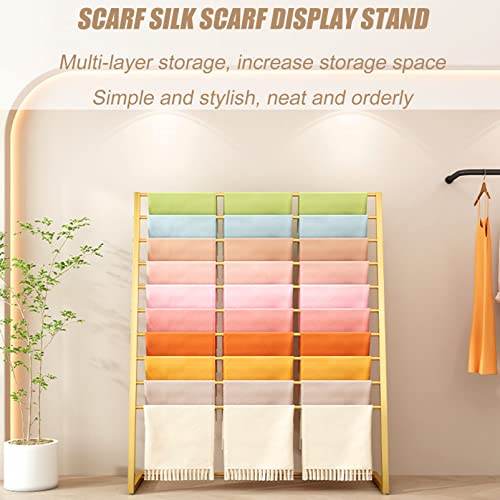 Freestanding Clothing Organizer Scarf Rack, Commercial Garment Rack Pants Hanger Shawl Organizer, Space-Saving Metal Pipe Shelf Retail Display Stands, Flower Wrapping Paper Holder Tie Belt Rack