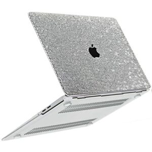 teazgopx bedazzled rhinestone macbook pro 13 inch case (m2 2022 2021),2016-2020 release a2338 m1 a2289 a2251 a2159 a1989 a1706 a1708,bling diamond fashion luxury shiny crystal shell for women girls