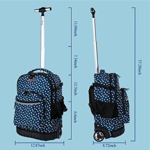 seastig Rolling Backpack 18in Wheeled Backpack with lunch bag and Pencil Case Set Roller Backpack Laptop Backpack Adults Kids