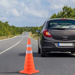 HiGiant [4 Pack] Collapsible Traffic Safety Cones 28'' inch, Orange Pop-up Cones with Reflective Collar, Caution Cones for Road Driving Practice and Parking lot