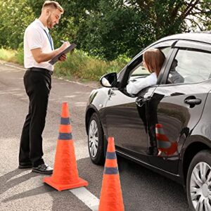 HiGiant [4 Pack] Collapsible Traffic Safety Cones 28'' inch, Orange Pop-up Cones with Reflective Collar, Caution Cones for Road Driving Practice and Parking lot