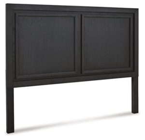 signature design by ashley foyland contemporary panel headboard only, king/california king, black