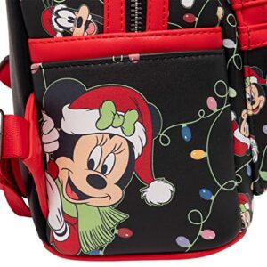 Loungefly Disney Glow in the Dark Santa Mickey and Friends Christmas Lights Backpack