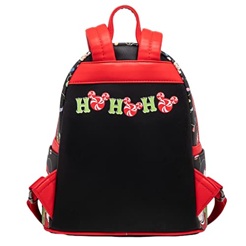 Loungefly Disney Glow in the Dark Santa Mickey and Friends Christmas Lights Backpack