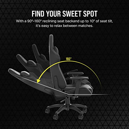 Corsair TC100 Relaxed Gaming Chair, One Size, Black