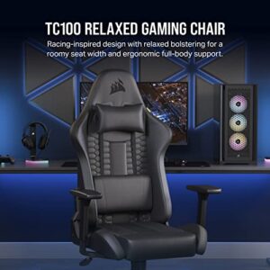 Corsair TC100 Relaxed Gaming Chair, One Size, Black