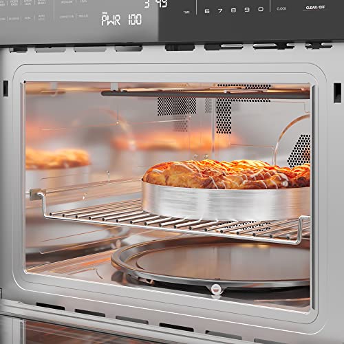 KoolMore KM-CWO24-SS 24 Inch Built-in Convection Oven and Microwave Combination with Broil, Soft Close Door, 1000 Watt Power, Stainless Steel Finish, Touch Control LCD Display, 1.6 Cu. Ft, Silver