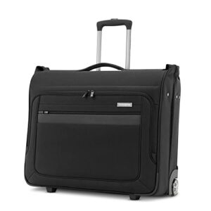 samsonite ascella 3.0 softside expandable luggage with spinners, black, 2w garment bag