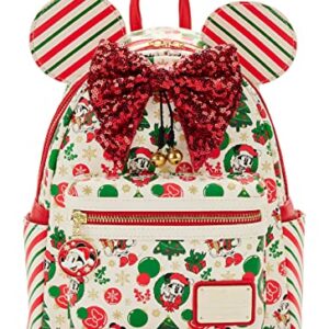 Loungefly Minnie Mouse Christmas Holiday Themed Womens Double Strap Shoulder Bag Purse