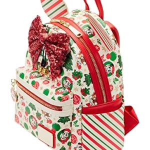 Loungefly Minnie Mouse Christmas Holiday Themed Womens Double Strap Shoulder Bag Purse