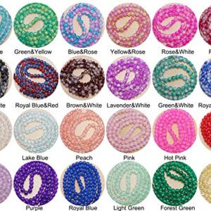 Pamir Tong 720PCS 8mm Crackle Glass Round Beads Bulk, Imitative Jade Beads, Lampwork Beads for Jewelry Making Earring, Necklaces, and DIY Crafts (8mm Crackle Mixed)