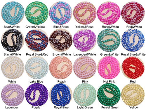 Pamir Tong 720PCS 8mm Crackle Glass Round Beads Bulk, Imitative Jade Beads, Lampwork Beads for Jewelry Making Earring, Necklaces, and DIY Crafts (8mm Crackle Mixed)