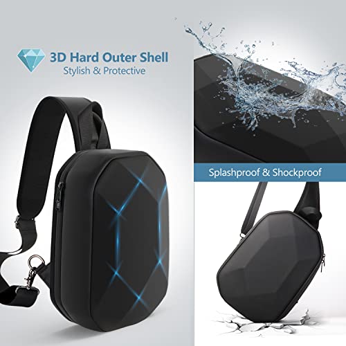 Hard Carrying Case for Meta Quest 2 JSVER Black Backpack Travel Case for Oculus Quest 2 /Quest Pro Accessories