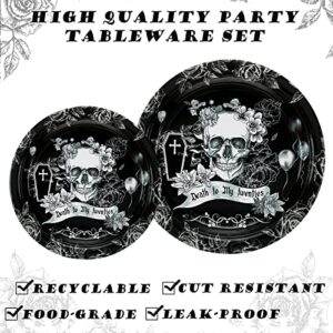 96 Pieces Death to My 20s Party Decorations Supplies Black Party Tableware Set 30th Birthday Party Dessert Plates Napkins Forks for 24 Guests My Youth Funny Thirtieth Birthday Party