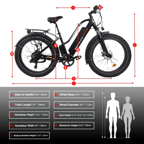 SENADA Electric Bike for Adults, 26" x 4.0 Fat Tire Electric Bikes, 1000W 48V 21Ah Ebike, 30MPH Snow Beach Electric Bicycle with Removable Battery, 7 Speed