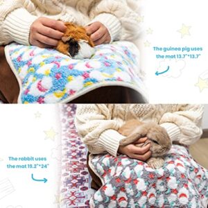 CUSOZWO Guinea Pig Bedding Mat - 3 Pack Waterproof Washable Rat Cage Liner Bedding Accessories Soft Fleece Blankets for Rat, Rabbit, Chinchila, Hedgehog, Ferret, Hamster, Small Animals