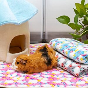 CUSOZWO Guinea Pig Bedding Mat - 3 Pack Waterproof Washable Rat Cage Liner Bedding Accessories Soft Fleece Blankets for Rat, Rabbit, Chinchila, Hedgehog, Ferret, Hamster, Small Animals