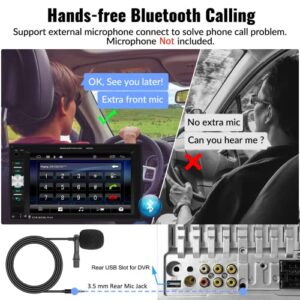 UNITOPSCI Double Din Car Stereo 6.2 Inch Touch Screen Bluetooth Car Radio Mirror Link Car Multimedia Player FM/AUX Audio/USB/TF Card/DVR Input MP5 Player with Remote Control,Steering Wheel Control