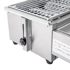 Professional Gas Grill, Stainless Steel Portable Grill, Tabletop Gas Grill, BBQ Propane Gas Grill, for Outdoor Camping