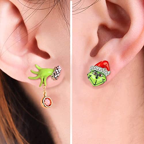 MUDUH Womens Cute Greench Earrings Classic Stealing Christmas Earrings 2022 Christmas Green Jewelry Gifts for Lovers Girls