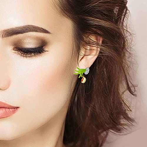 MUDUH Womens Cute Greench Earrings Classic Stealing Christmas Earrings 2022 Christmas Green Jewelry Gifts for Lovers Girls