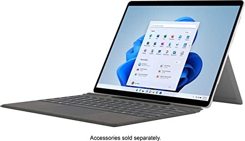 Microsoft Surface Pro X, 13" PixelSense Touchscreen Display, SQ1, 8GB Memory, 256GB Solid State Drive, Qualcomm Adreno 685 GPU, Windows 10 Pro, E8A-00001, Platinum (Renewed)