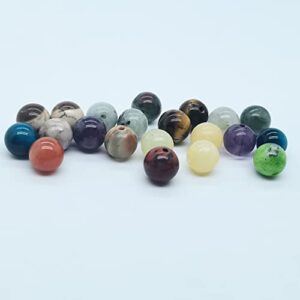 252pcs 8mm Natural Round Stone Beads Gemstone Beading Hole Size 1mm Crystal Energy Stone Healing for Bracelet Necklace Earrings Jewelry Making(12 Colors-4,8mm)