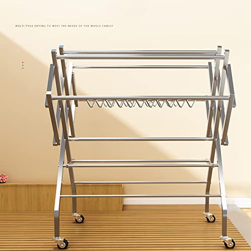 Colcolo Foldable Clothes Drying Rack, Indoor and Outdoor Clothes Hanger Drying Poles Movable Floor Drying Rack for Quilts Quilt Cover Shoes Towel, Style A