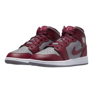 Jordan Nike Kids Air 1 Retro High OG GS Basketball Shoe, Cherrywood Red/Cement Grey/Whi, 5 Big Kid